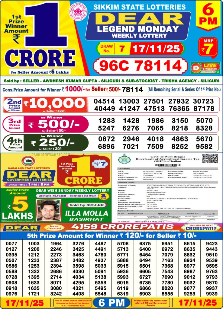 November 17, 2025 – Chawla Lottery Agency Kharar
